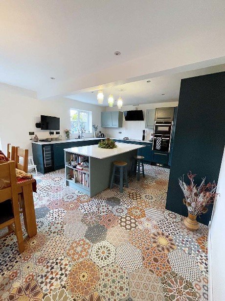 Blue Sheraton Kitchen in Shaker style from Turnbull Showrooms